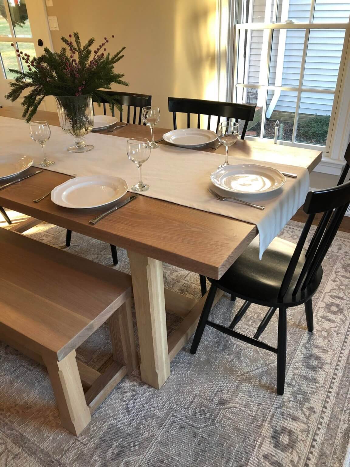 White Oak Extension Dining Table | Made to Order - Canterbury Woods ...